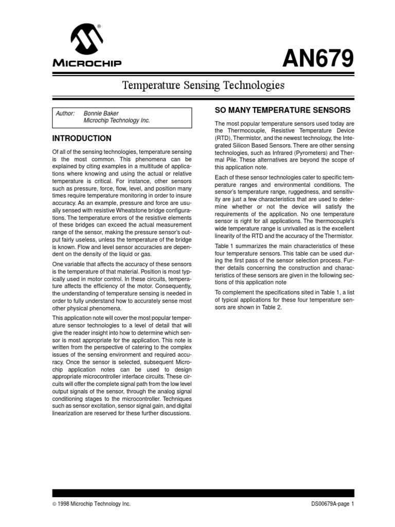 Microchip Application Note | PDF | Thermocouple | Electrical Resistance ...