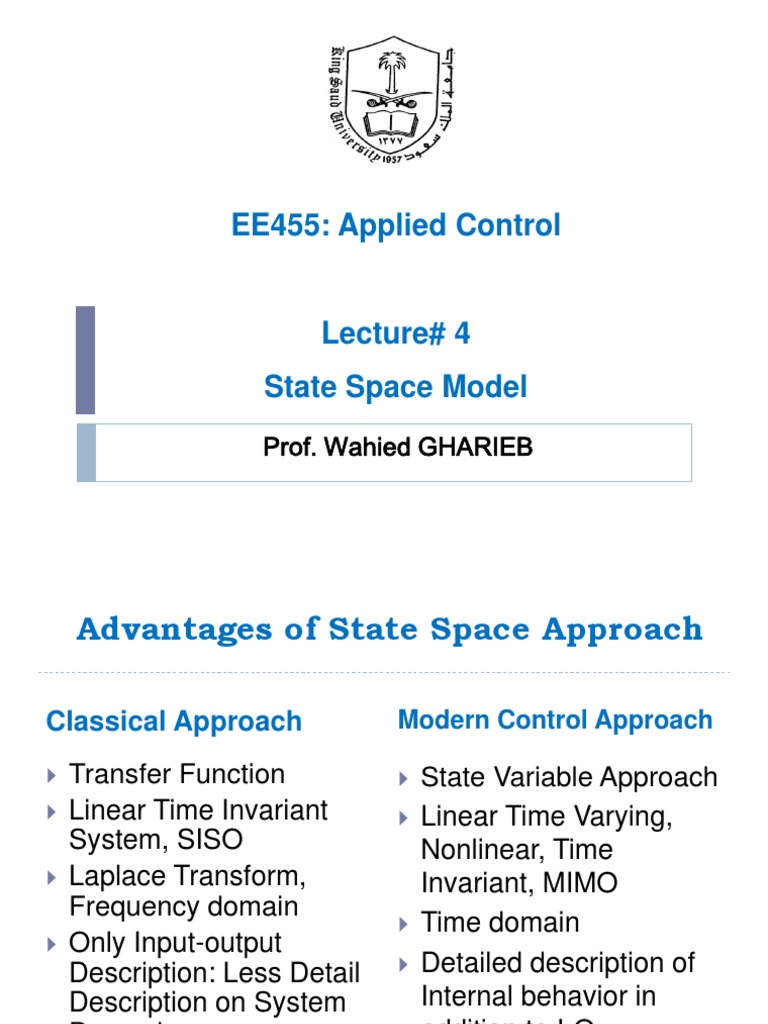 Lecture 4 State Space Model Pdf Eigenvalues And Eigenvectors Physics