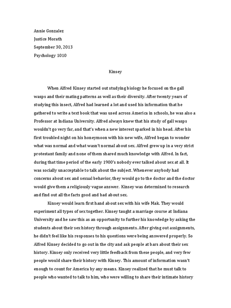 Kinsey Movie Lab 2 | PDF | Human Sexual Activity | Experiment