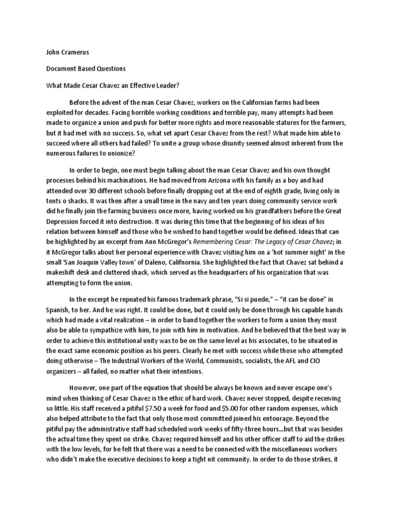 What Made Cesar Chavez An Effective Leader? | PDF | Strike Action ...