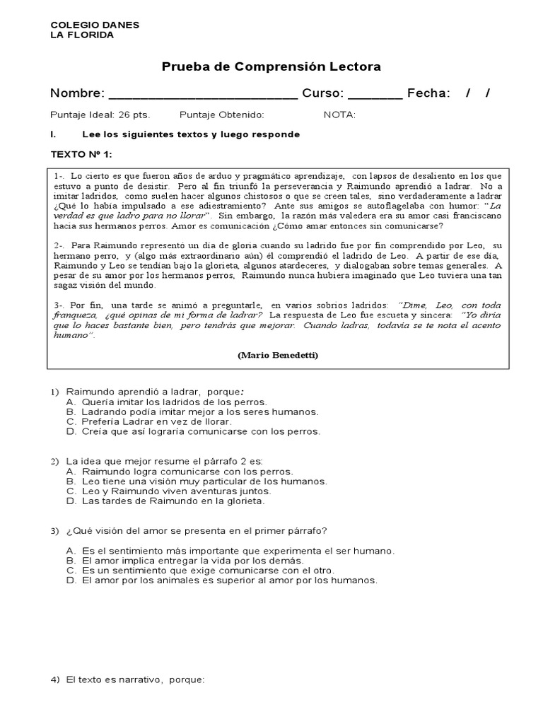 Prueba de Comprension Lectora | PDF | Mahoma | Corán