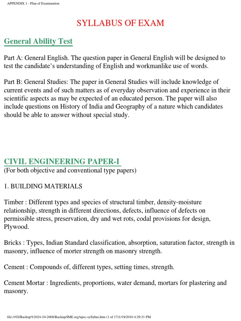 Upsc Syllabus | PDF
