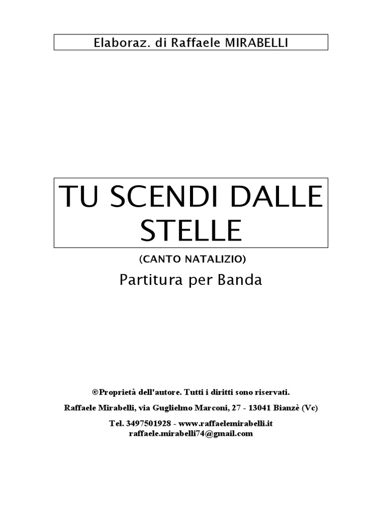 Tu Scendi Dalle Stelle (Partitura e Parti) | PDF
