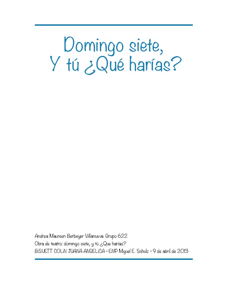 Domingo Siete Obra | PDF | Violación | El embarazo