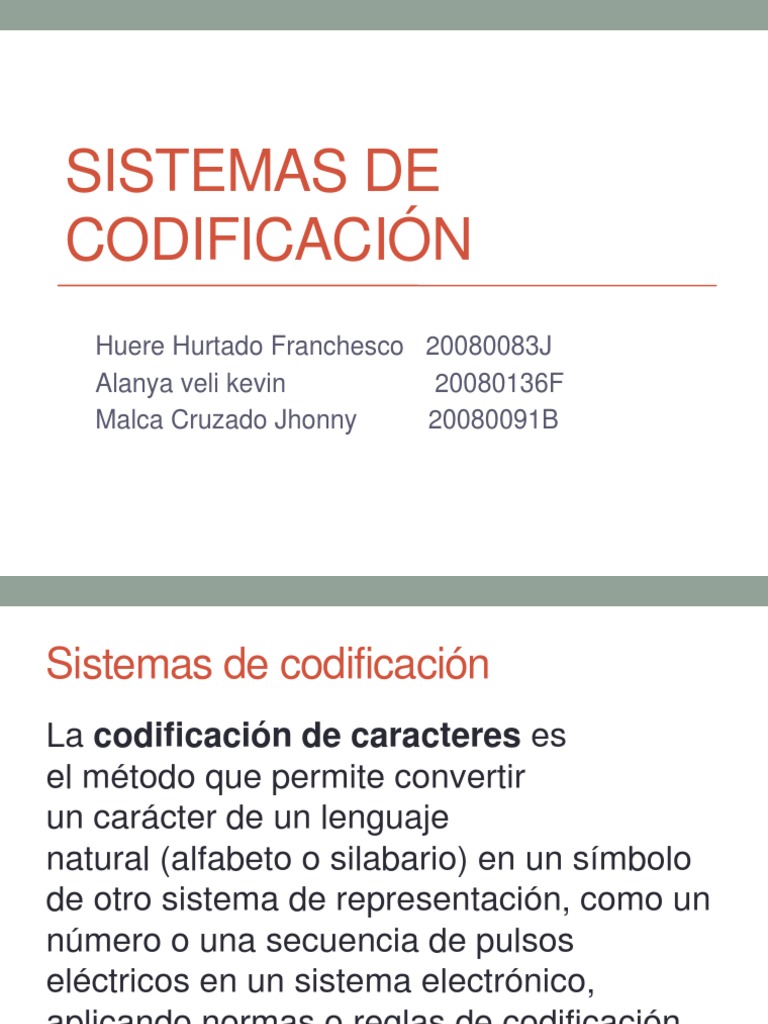 Sistemas de Codificación | PDF | Codificación de caracteres ...