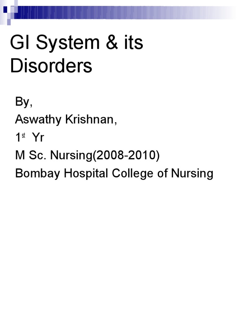 GI System and Its Disorders (Nurses Perspective) | PDF | Esophagus ...
