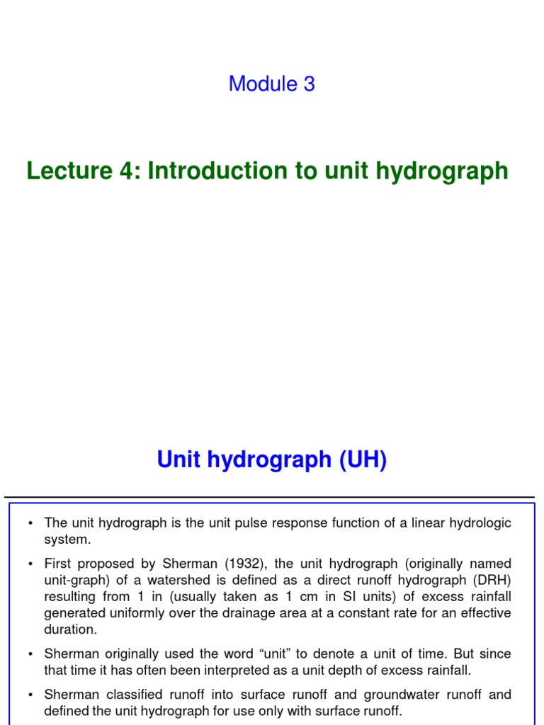 Unit Hydrograph: Definition and Applications | PDF | Drainage Basin ...