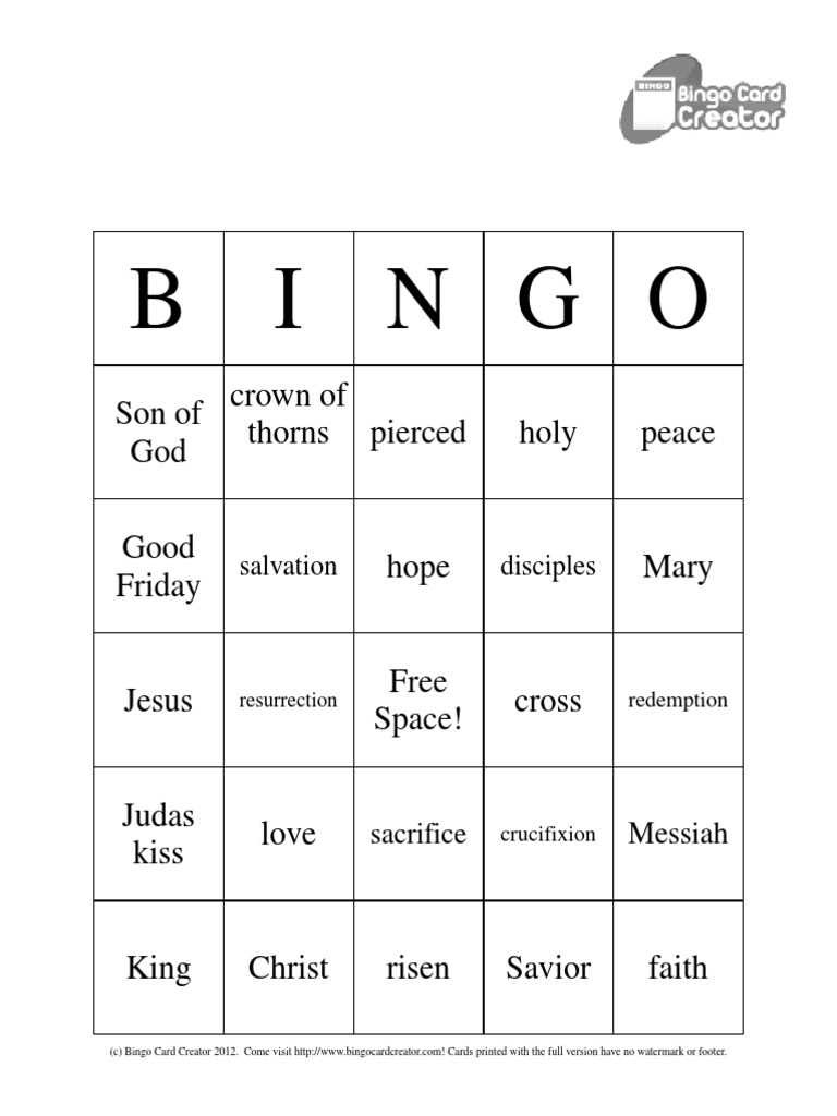 Easter Bingo-Cards | PDF | Resurrection Of Jesus | Disciple (Christianity)