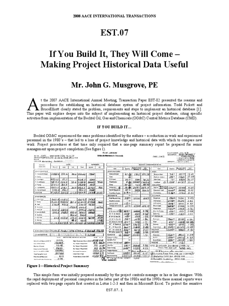 Making Project Historical Data Useful | PDF | Databases | Software ...