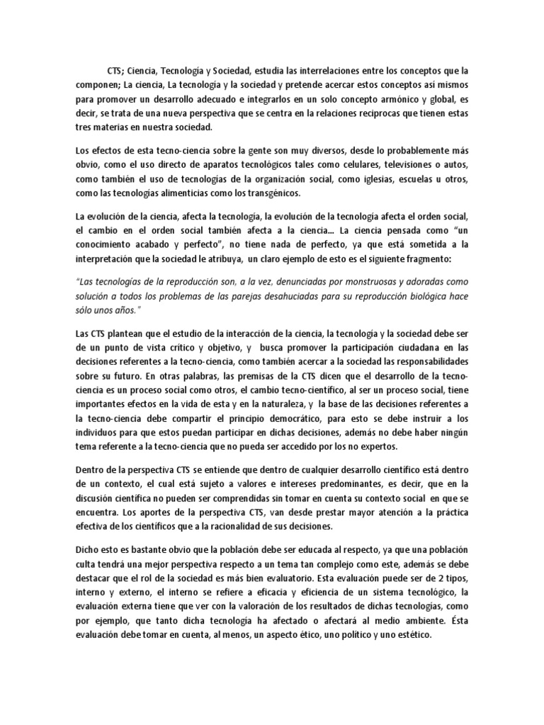 CTS Resumen Taller 1 | PDF | Toma de decisiones | Science