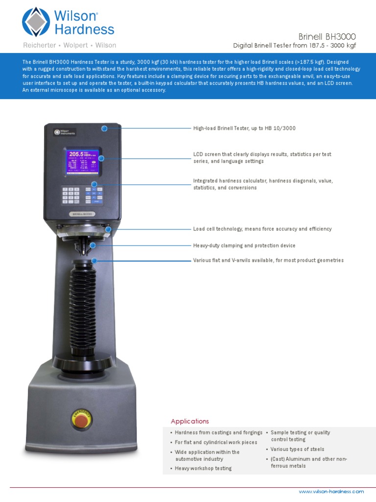 BRINELL BH3000 - WilsonHardness | PDF | Hardness | Microscope