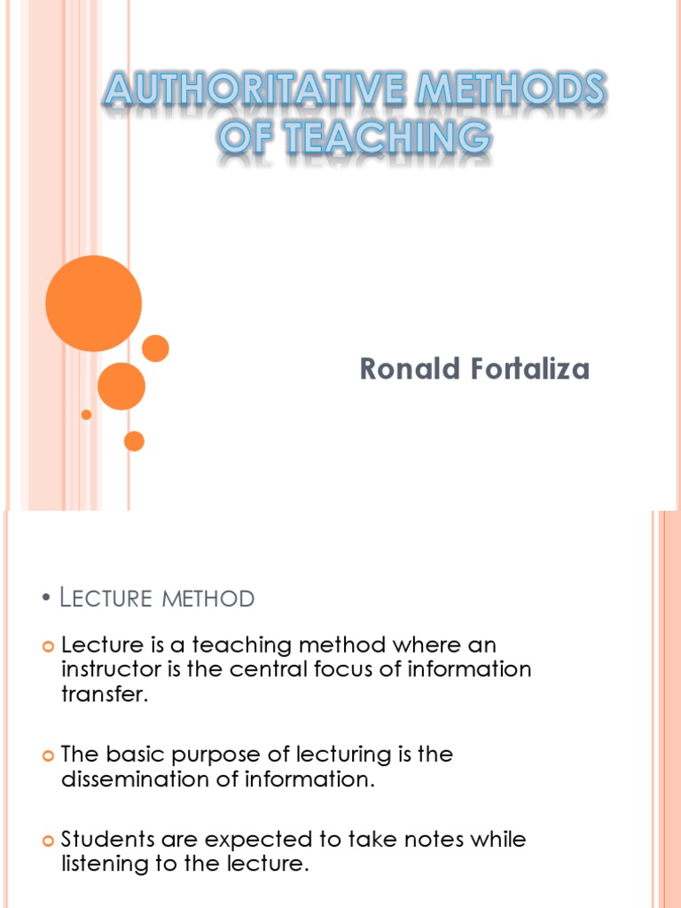Authoritative Methods of Teaching | Lecture | Teaching Method
