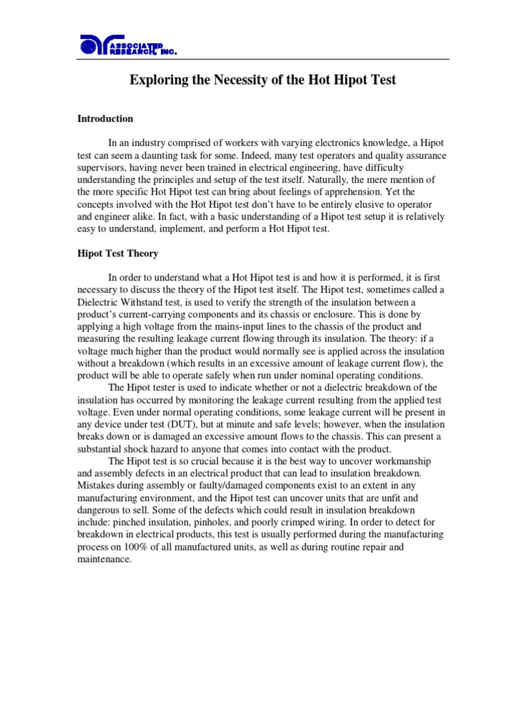 Hi POT Test Basics | Root Mean Square | Insulator (Electricity) | Free ...
