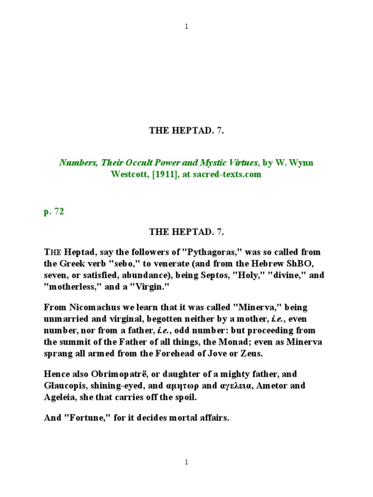 The Theory of Seven The Heptad | PDF | Plane (Esotericism) | Planets In ...