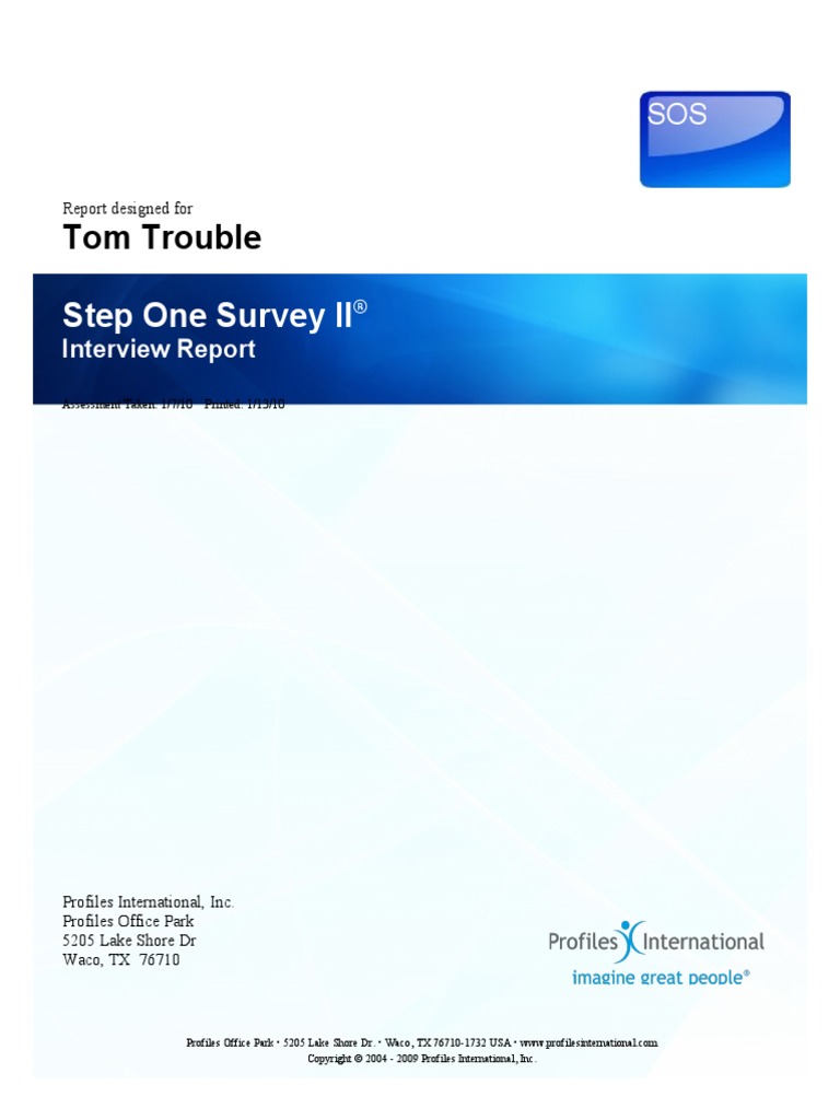 Step One Survey II | PDF | Survey Methodology | Educational Assessment