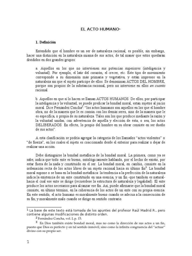 El Acto Humano | PDF | Ignorancia | Moralidad
