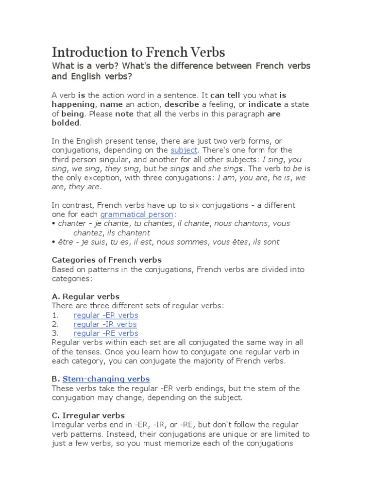 Introduction To French | PDF | Grammatical Conjugation | Pronoun