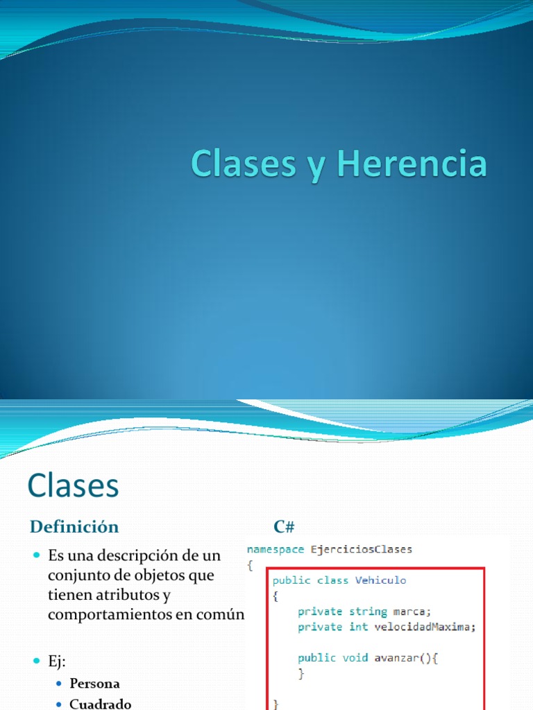 Clases y Herencia | PDF | Herencia (Programación Orientada a Objetos ...