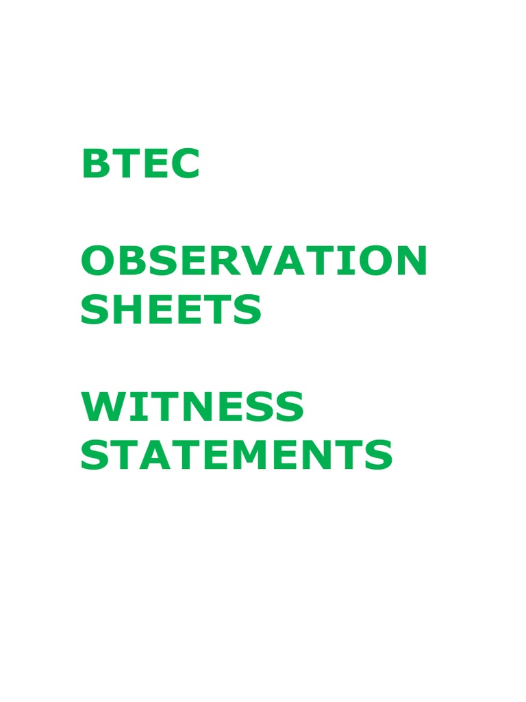 05 Observation Records and Witness Statements | PDF | Educational ...