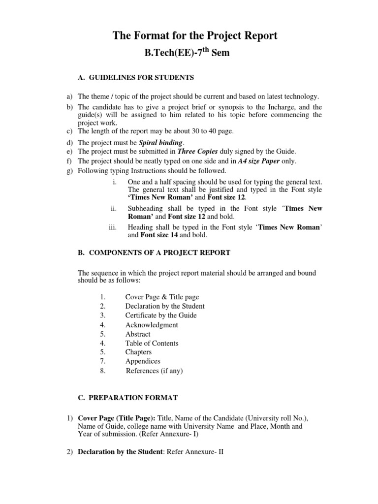 B.tech Project Format | PDF | Abstract (Summary) | Specification ...