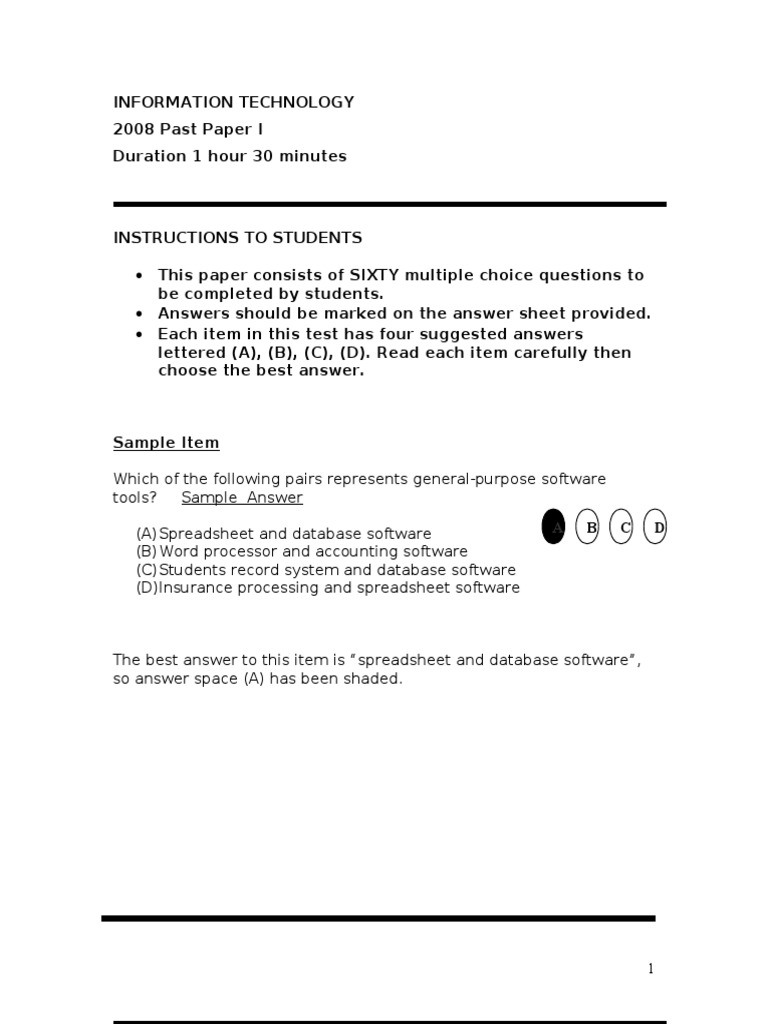 MCQ Questions CXC It | PDF | Computer Data Storage | Disk Storage