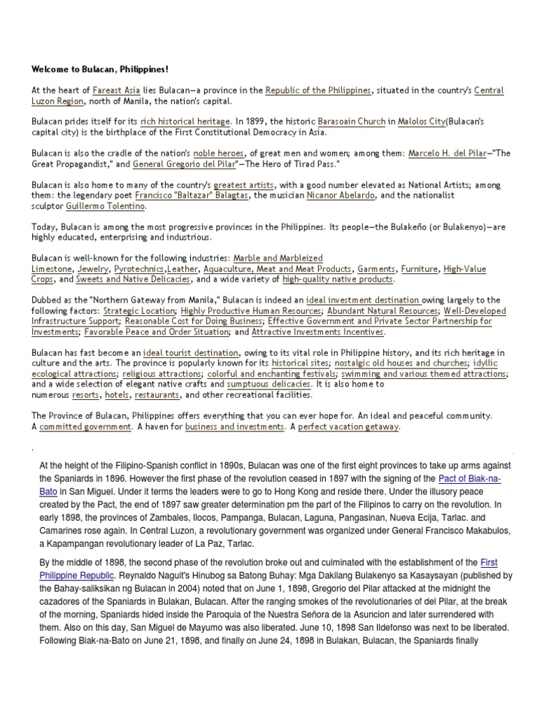 Welcome To Bulacan - Docx.roseannaraquil | PDF | Philippines | Unrest