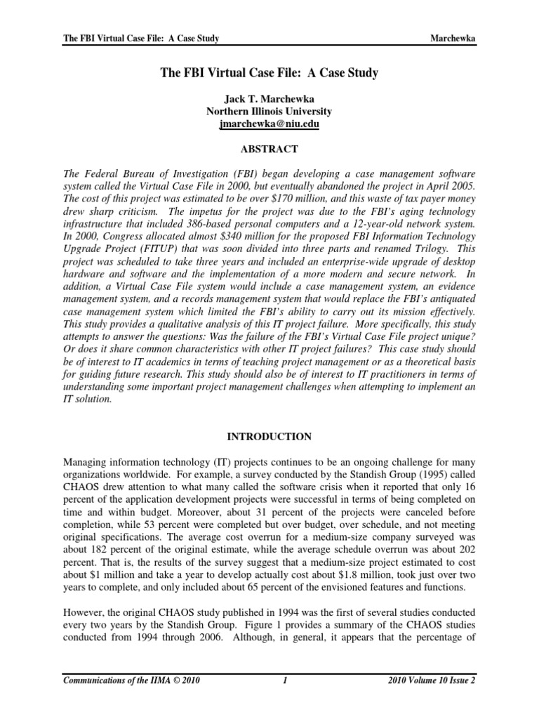 Case FBI Virtual File Project | PDF