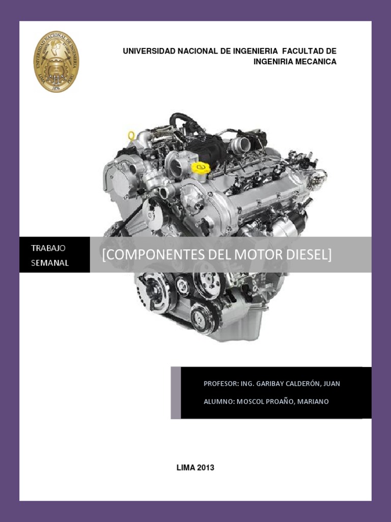 El Motor Diesel y Sus Componentes | PDF | Turbocompresor | Pistón