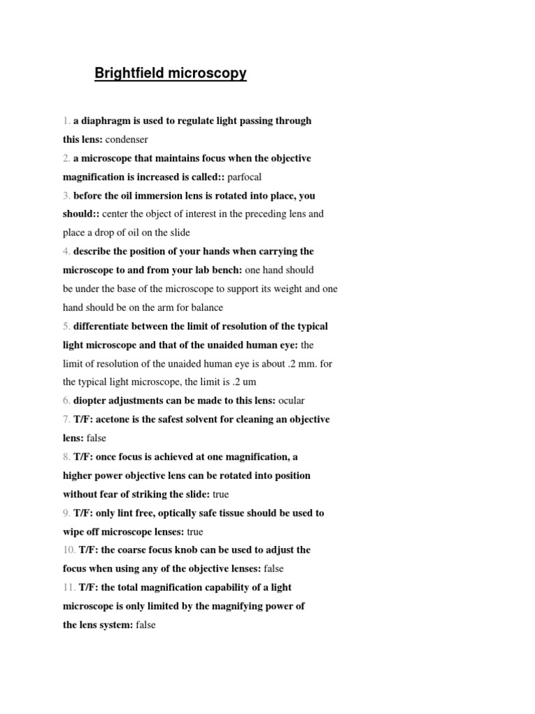 Brightfield Micros | PDF | Angular Resolution | Lens (Optics)