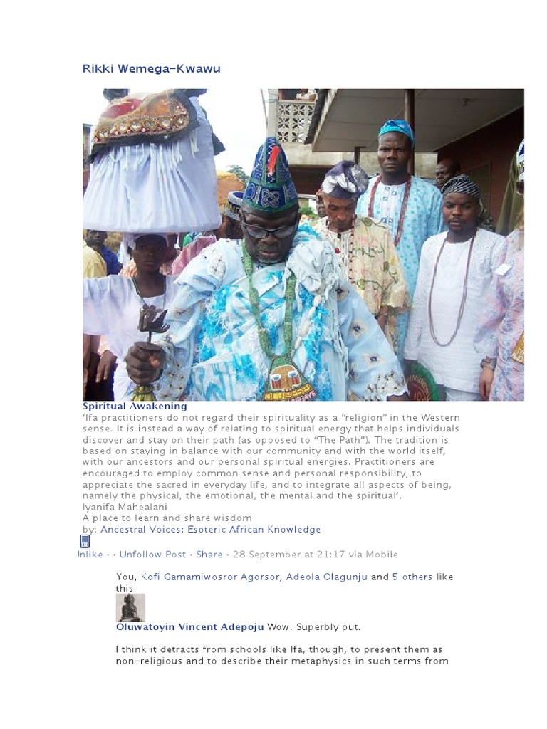 Ifa/Afa/Efa/ Fa, Science and Comparative Scholarship | PDF | Western ...