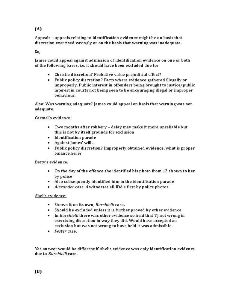 Grounds for Appealing Identification Evidence | PDF | Social Science