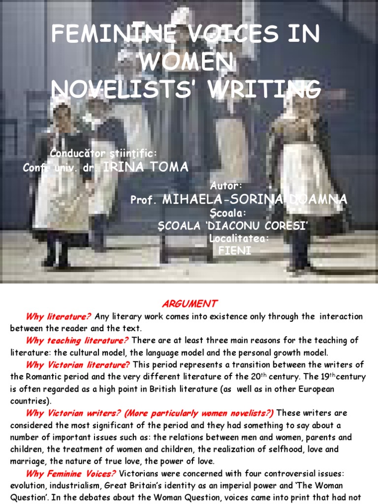 Feminine Voices in Women Novelists' Writing: Mihaela-Sorina Doamna ...