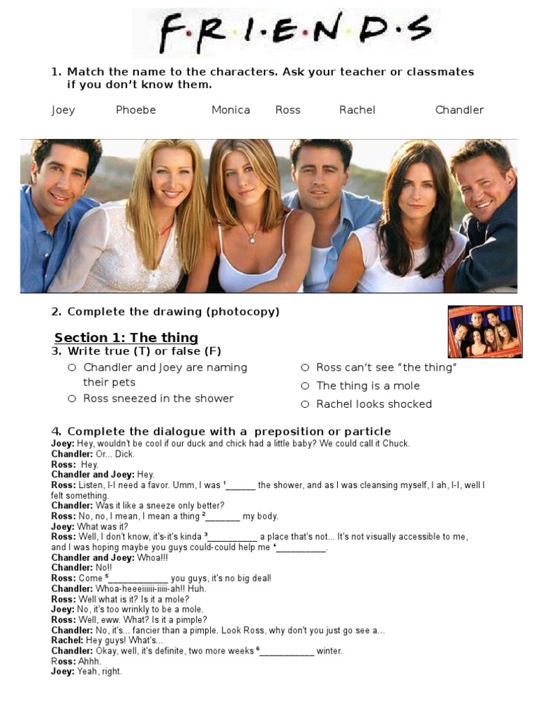 Friends Episode Worksheet Activities | PDF | Leisure