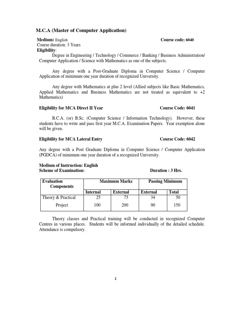 Master of Computer Application | Computer Science | Computer Programming