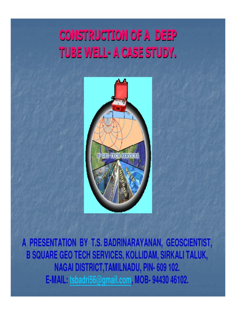 Deep Tube Well Construction Case Study | PDF | Aquifer | Hydrogeology