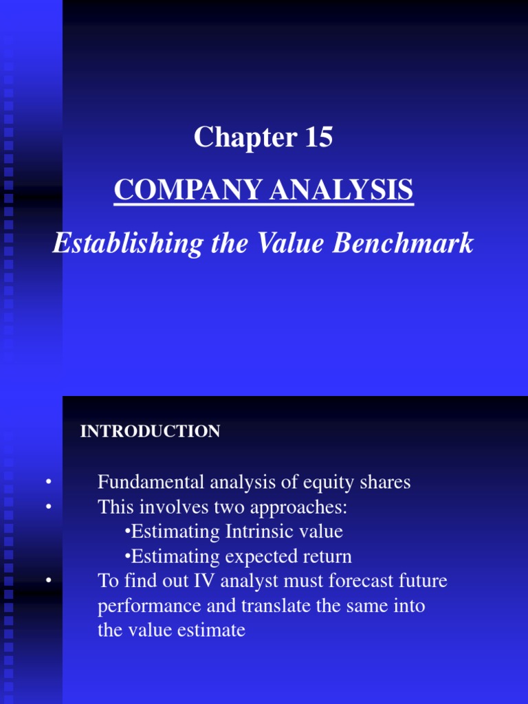 Chapter 15 Company Analysis | PDF | Competitive Advantage | Peg Ratio