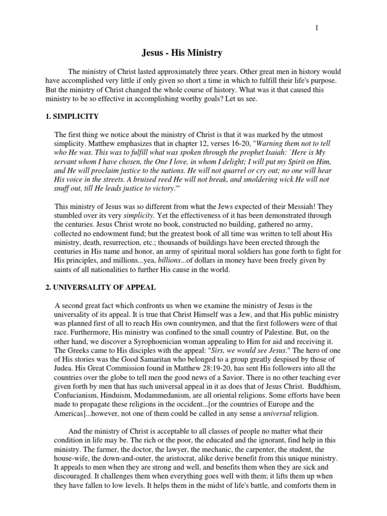 Life and Ministry of Jesus Christ | PDF | John The Baptist | Christianity