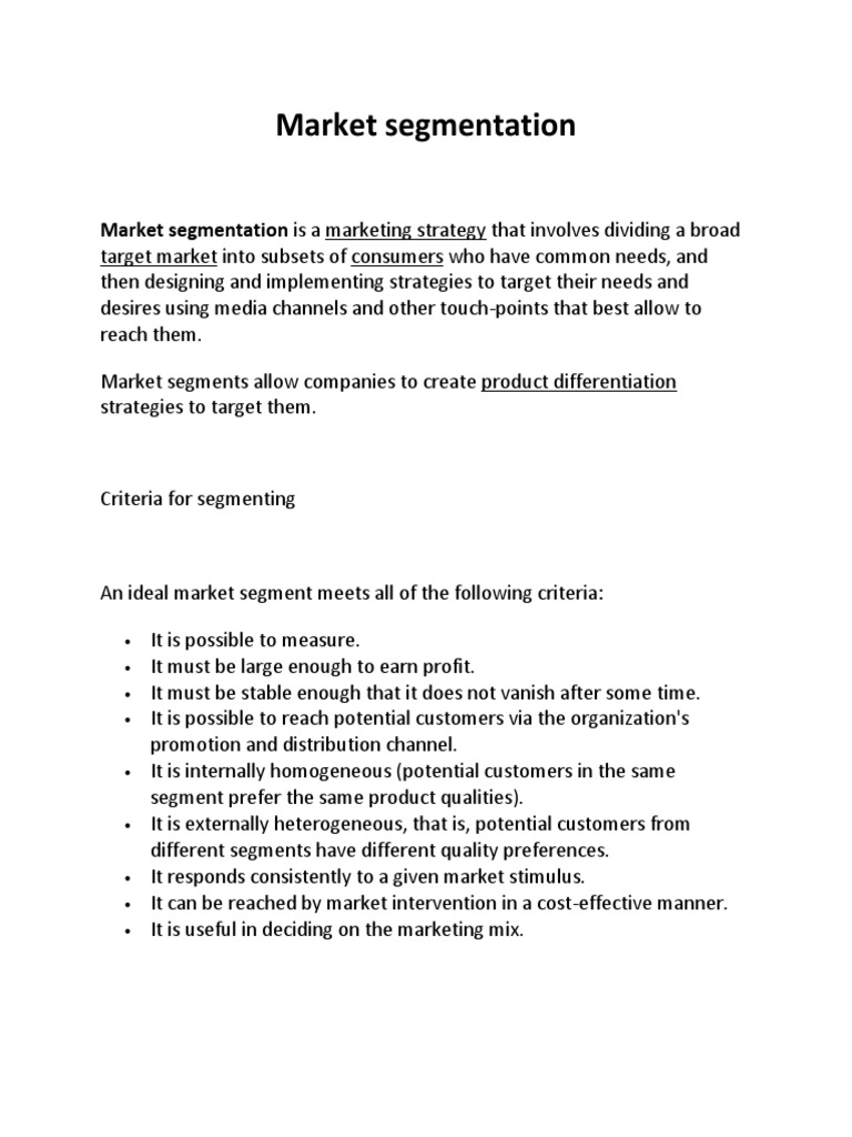 Market Segmentation | PDF | Market Segmentation | Monopoly