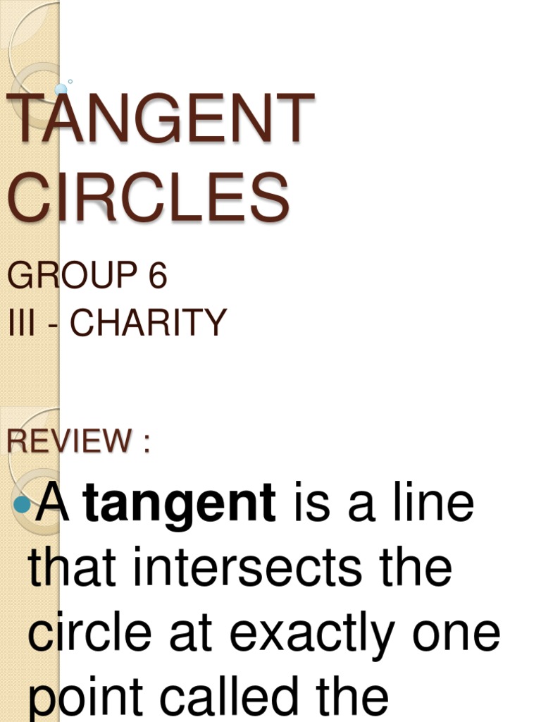 Tangent Circles Group 6 Charity | Download Free PDF | Tangent ...