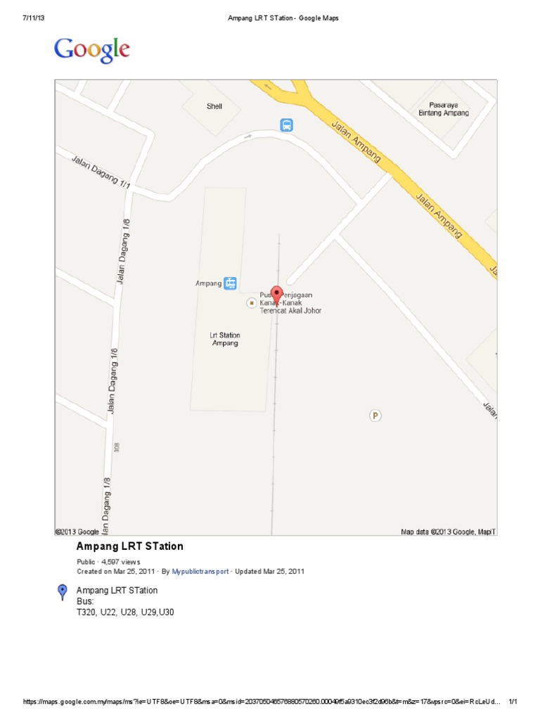 Ampang LRT Station Map and Info | PDF | Science & Mathematics | Computers
