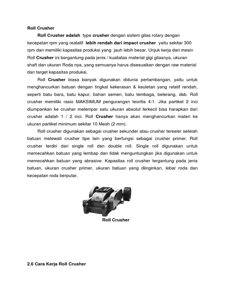 Roll Crusher | PDF