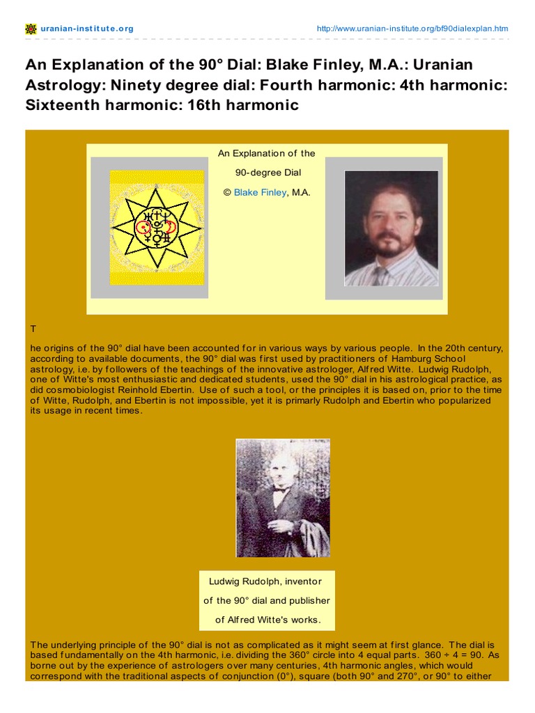 An Explanation of The 90 Dial Blake Finley MA Uranian Astrology Ninety ...