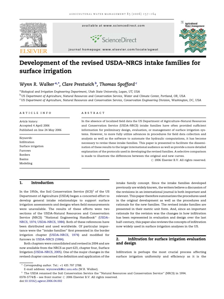 Infiltration USDA | PDF | Natural Resources Conservation Service | Loam
