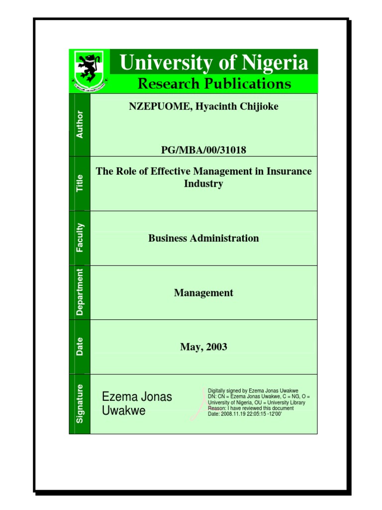 Effective Management in NICON Insurance | PDF | Survey Methodology ...