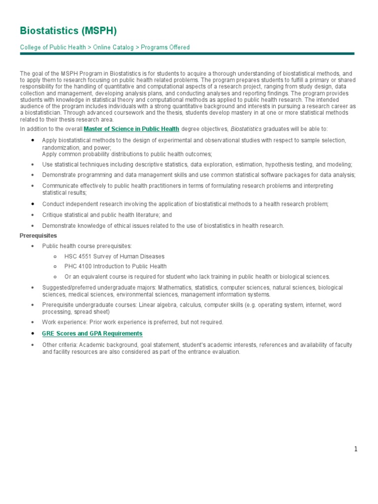 Bio Statistics Ms PH | PDF | Biostatistics | Statistics