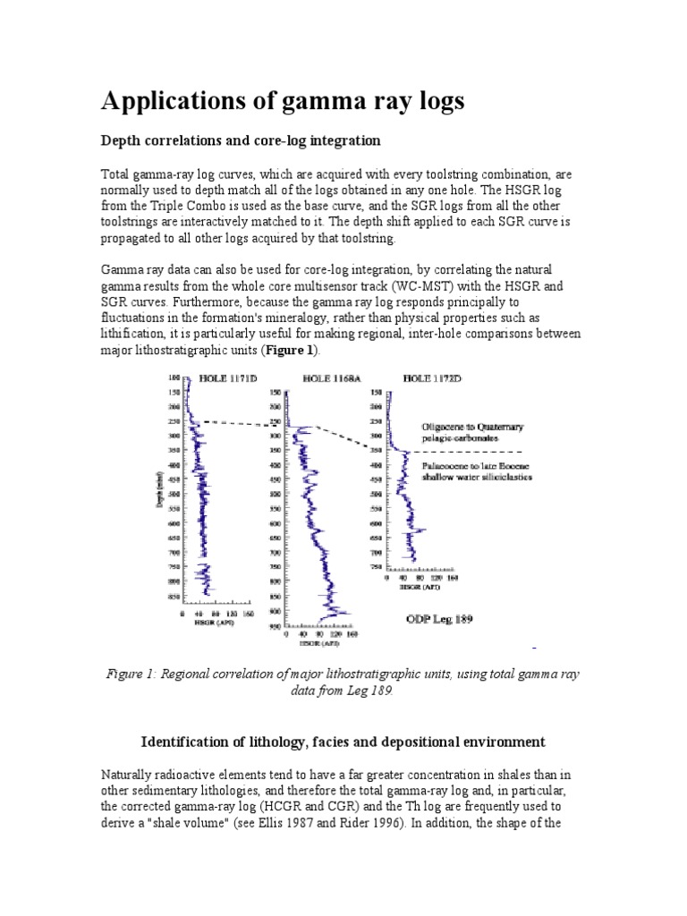 Gamma Ray Log Applications in Lithology | PDF | Gamma Ray | Sedimentary ...