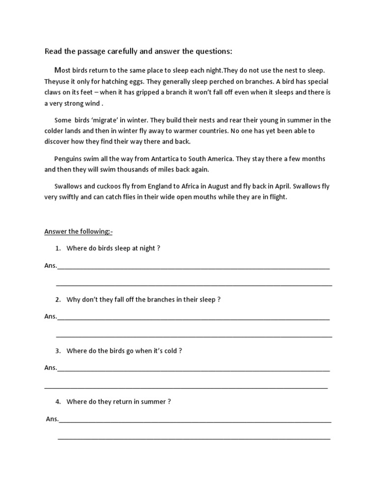 Read The Passage Carefully and Answer The Questions: M | PDF