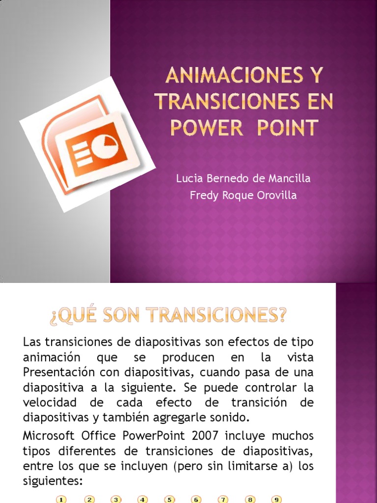 Animaciones y Transiciones en Power Point | PDF | Point and Click ...
