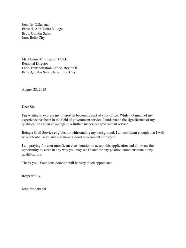 Application Letter Lto | PDF