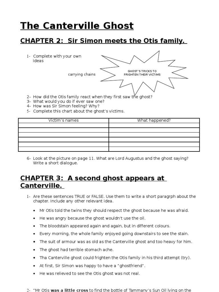 The Canterville Ghost TASK | PDF